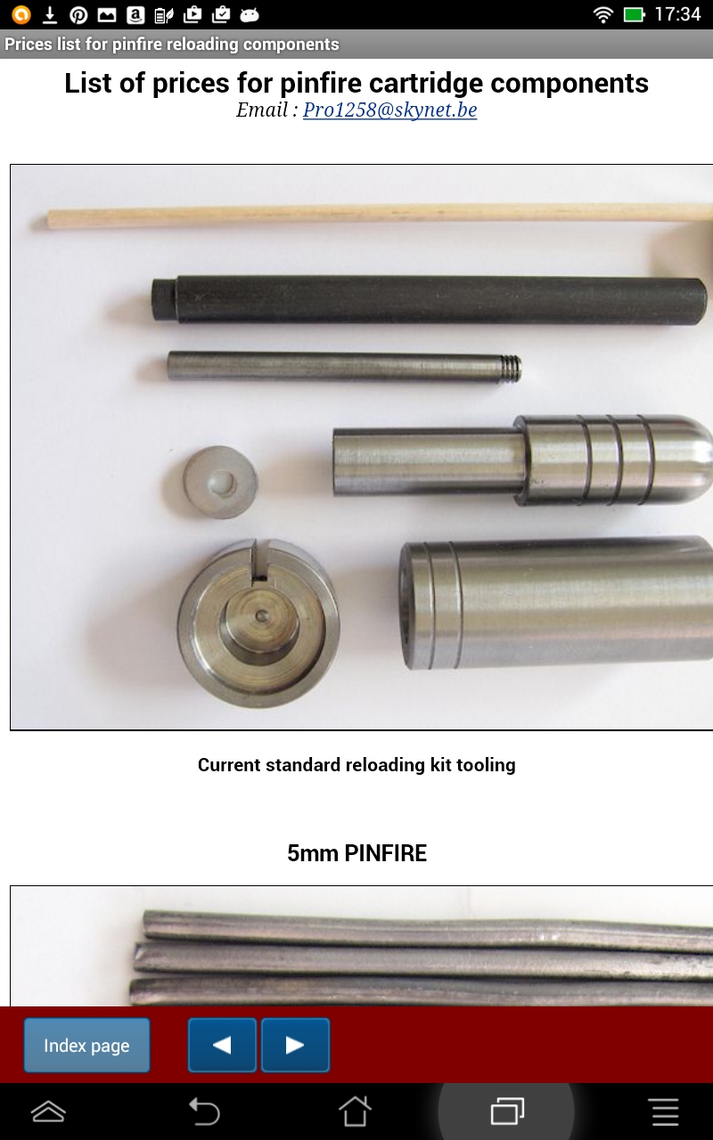 Reloading pinfire cartridges - App on Amazon Appstore