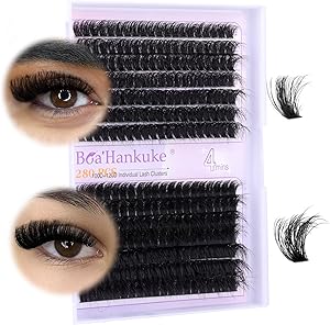 Fluffy Lash Clusters Thick Eyelash Clusters Fluffy DIY Individual Lashes 100D+120D Cluster ...