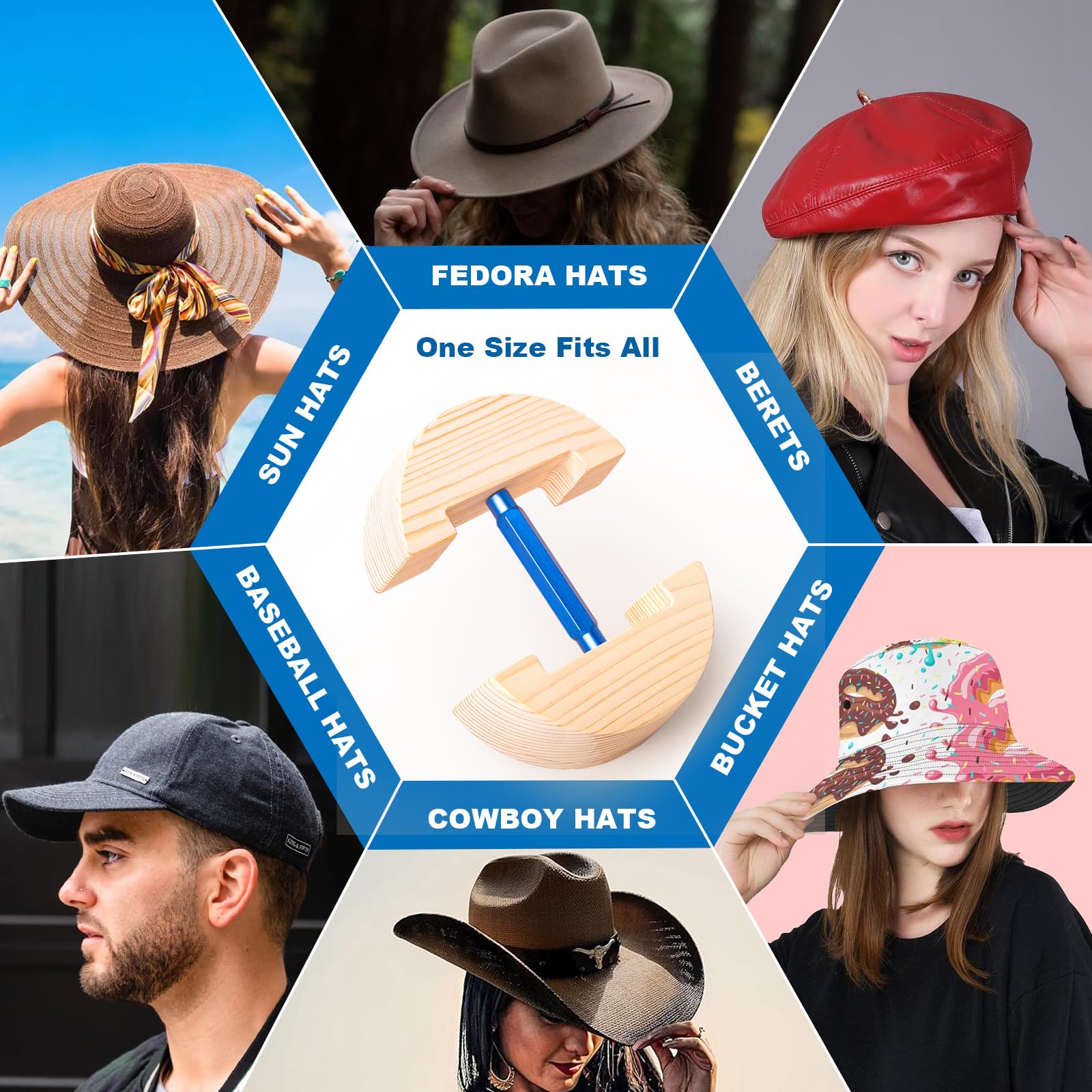 Snapklik.com : Hat Stretcher, Adjustable Hat Stretcher Fitted Hat Size ...