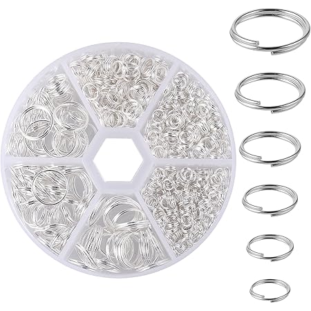 WLLHYF 690 Pcs Jump Ring Mini Round Metal Rings Connectors Double Loops ...