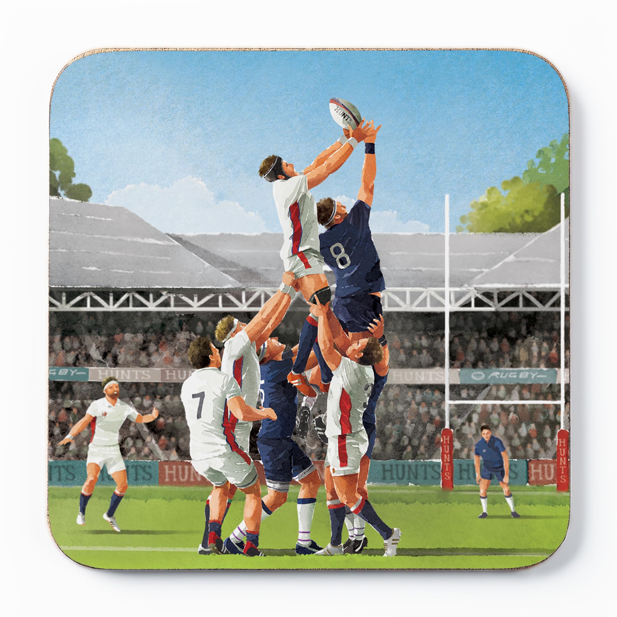 Rugby Drinks Coaster - Rugby Lineout - Fun Rugby Gifts For Men - Rugby ...