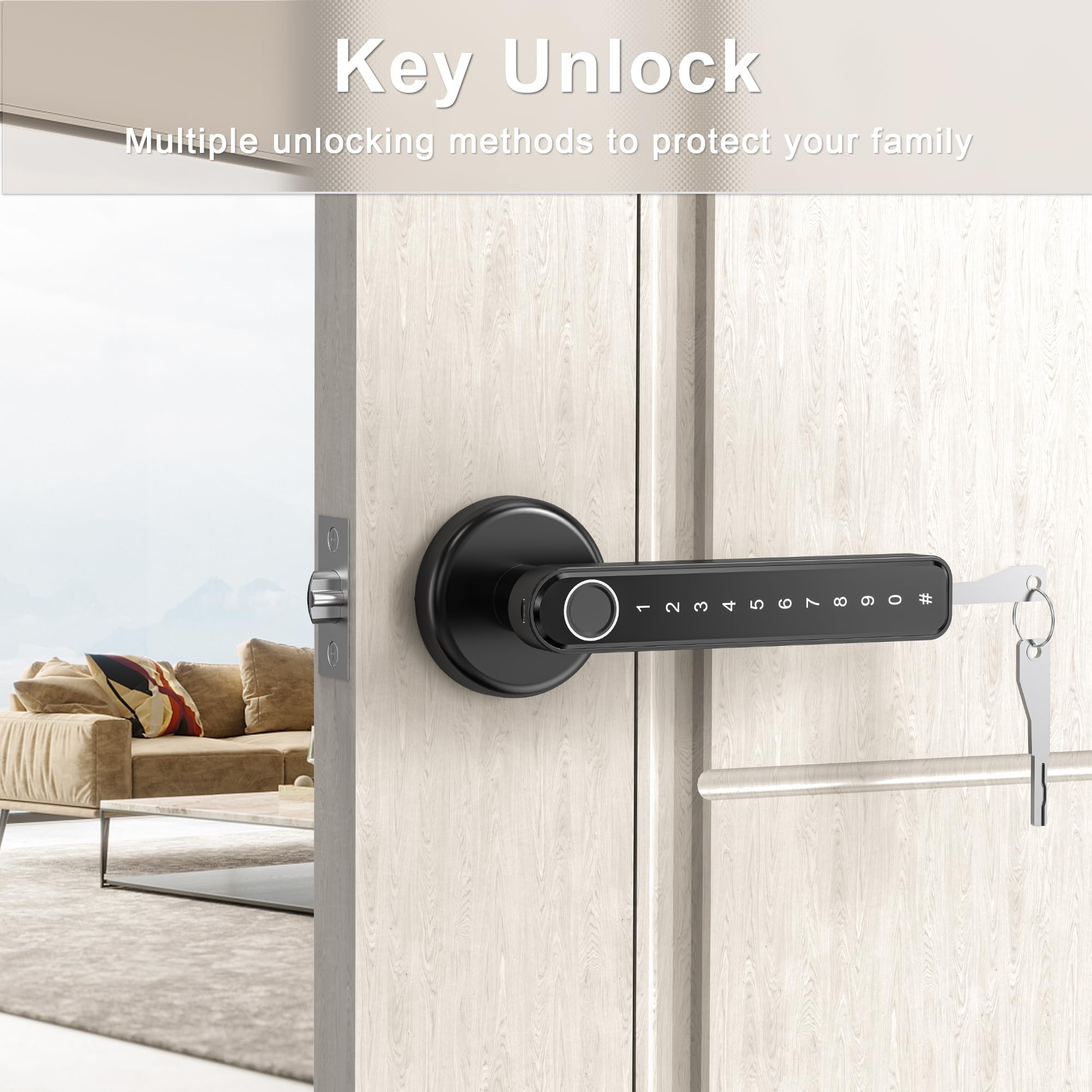 Snapklik.com : IRONZON Fingerprint Door Lock Smart Door Lock