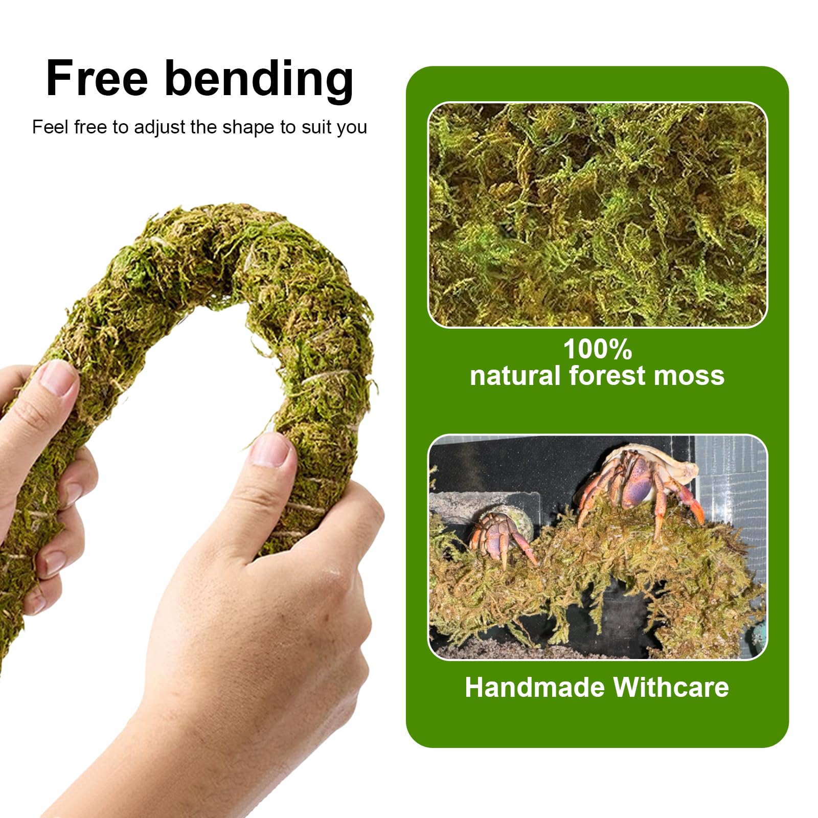 Hermit Crab Hideout 15 Inch Hermit Crab Climbing Toy – Bendable Moss ...