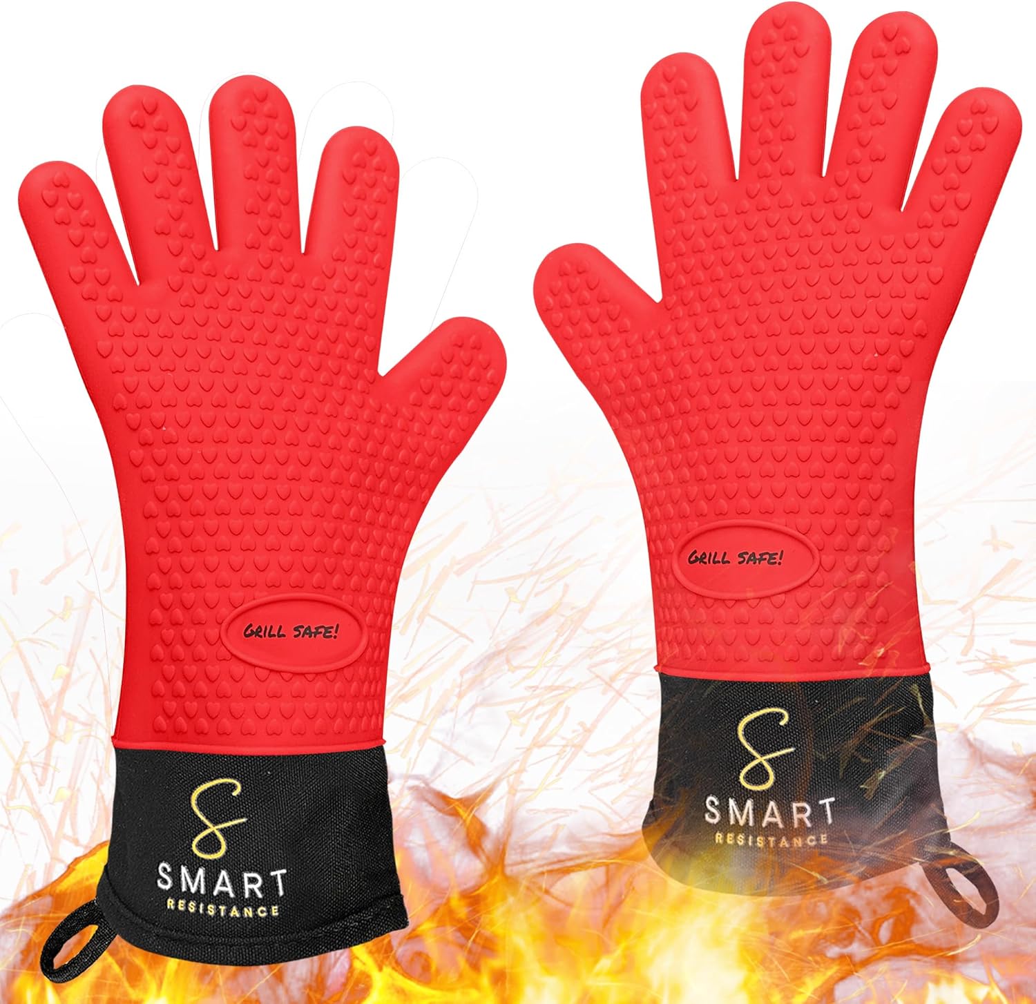 Amazon.com : Heat Resistant Silicone Oven Gloves – 425°F Protection ...