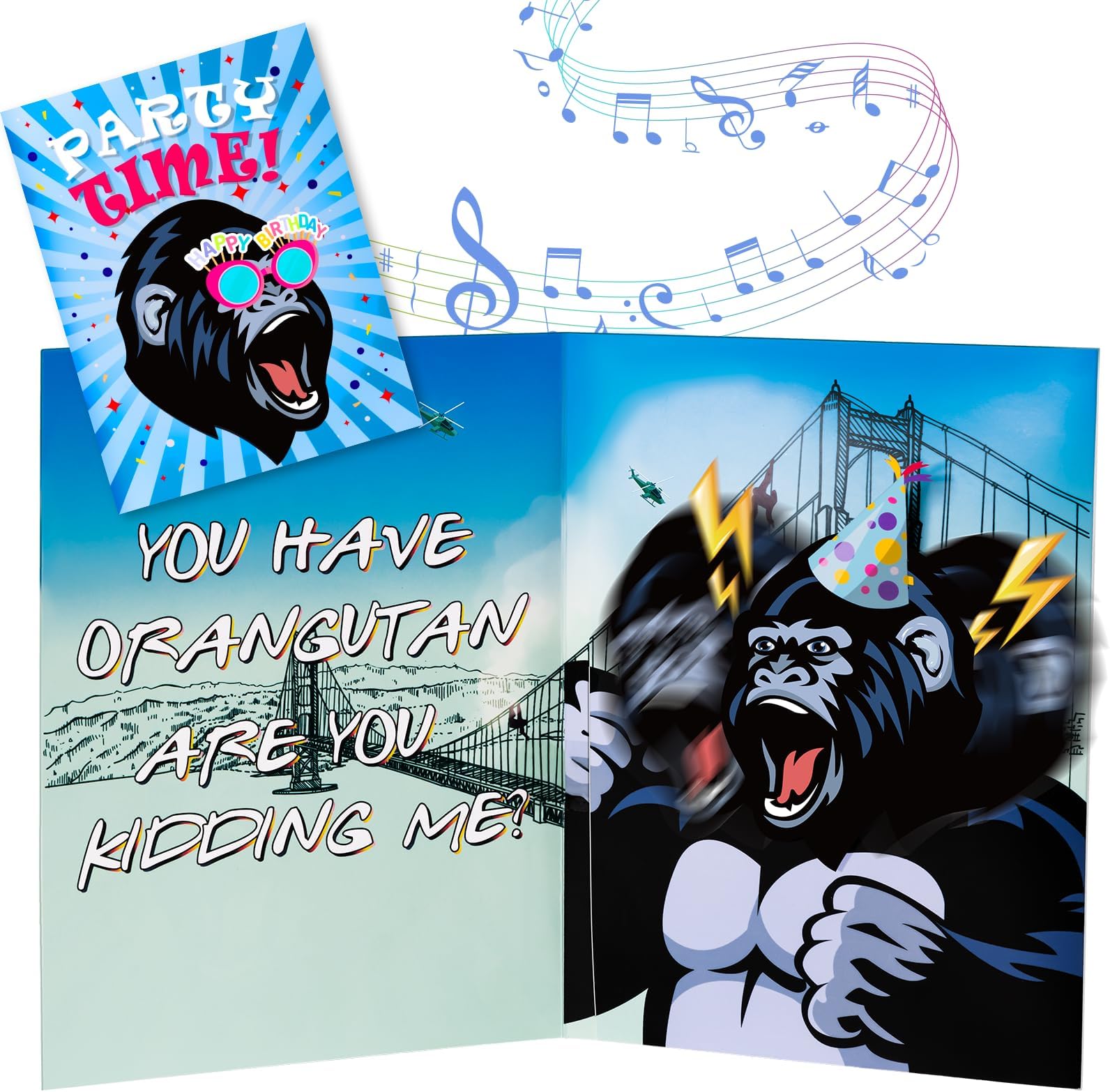 Amazon.com : Screaming Gorilla Birthday Card - Funny Birthday Card for ...