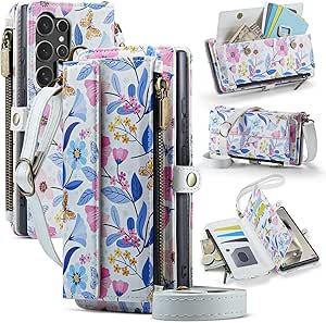 Amazon.com: YWKJ for Samsung Galaxy S24 Ultra Case Wallet with RFID Blocking Card Holder Colored ...