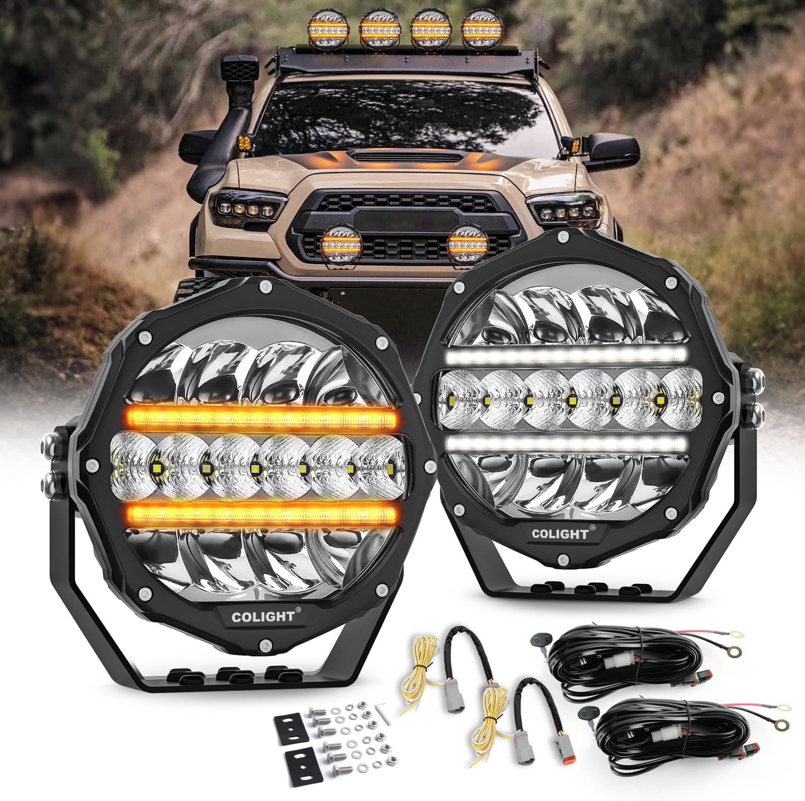 Amazon.com: CO LIGHT 6.5 Inch Round LED Driving Lights with DRL - 160W ...