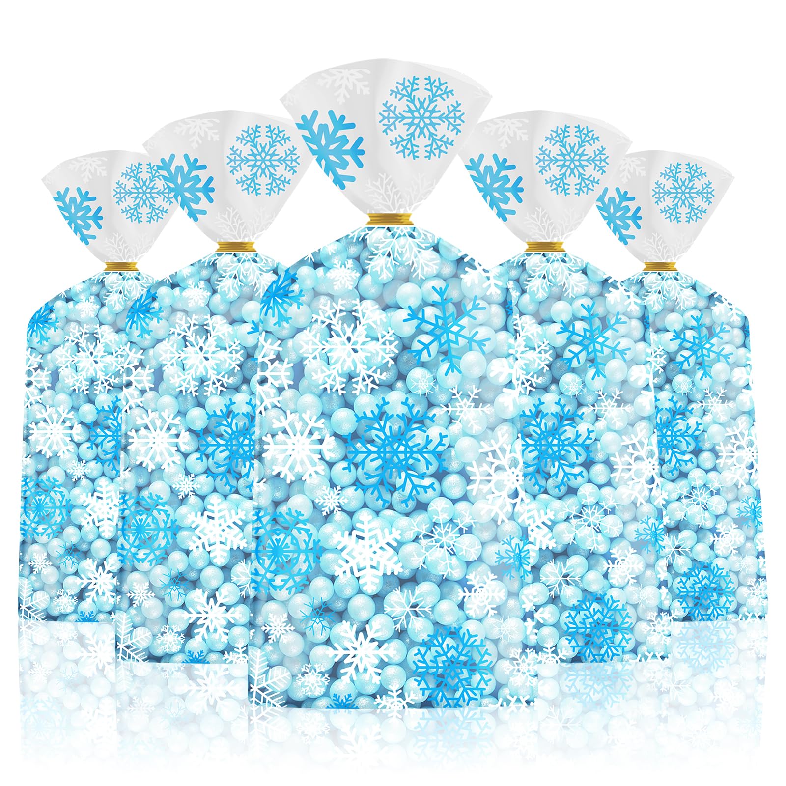 Amazon.com: 100 Pcs Winter Snowflake Treat Bags - Christmas Gift Bags ...