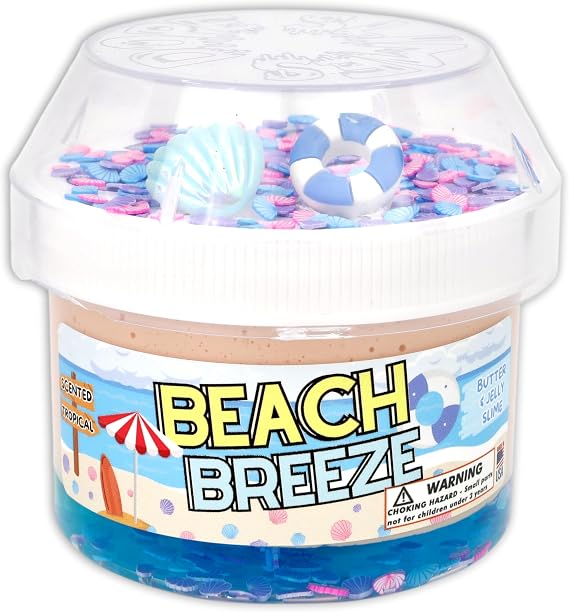 Amazon.com: Beach Breeze - Hybrid Clear Butter Textured Slime ...