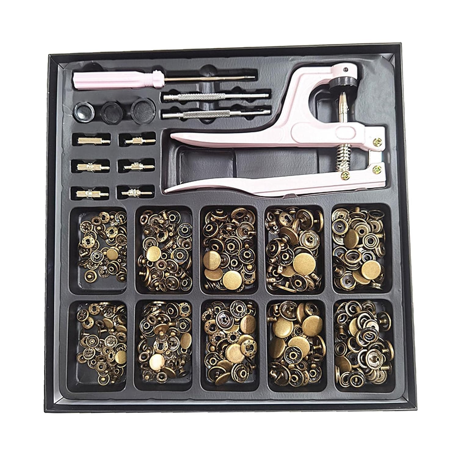 Enakshi 100xSnap Button Kit Copper Snap w/Fastener Pliers for Clothes ...