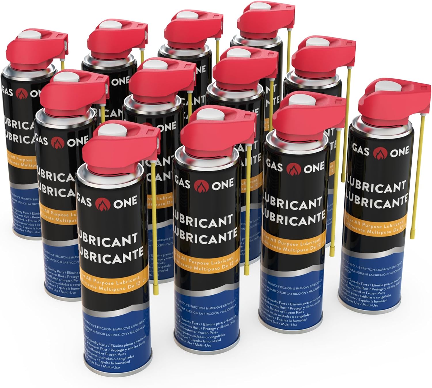 Amazon.com: GasOne LS-12 All-Purpose Lubricant Spray – 12-Pack 12oz Lubricant Spray with Dual ...