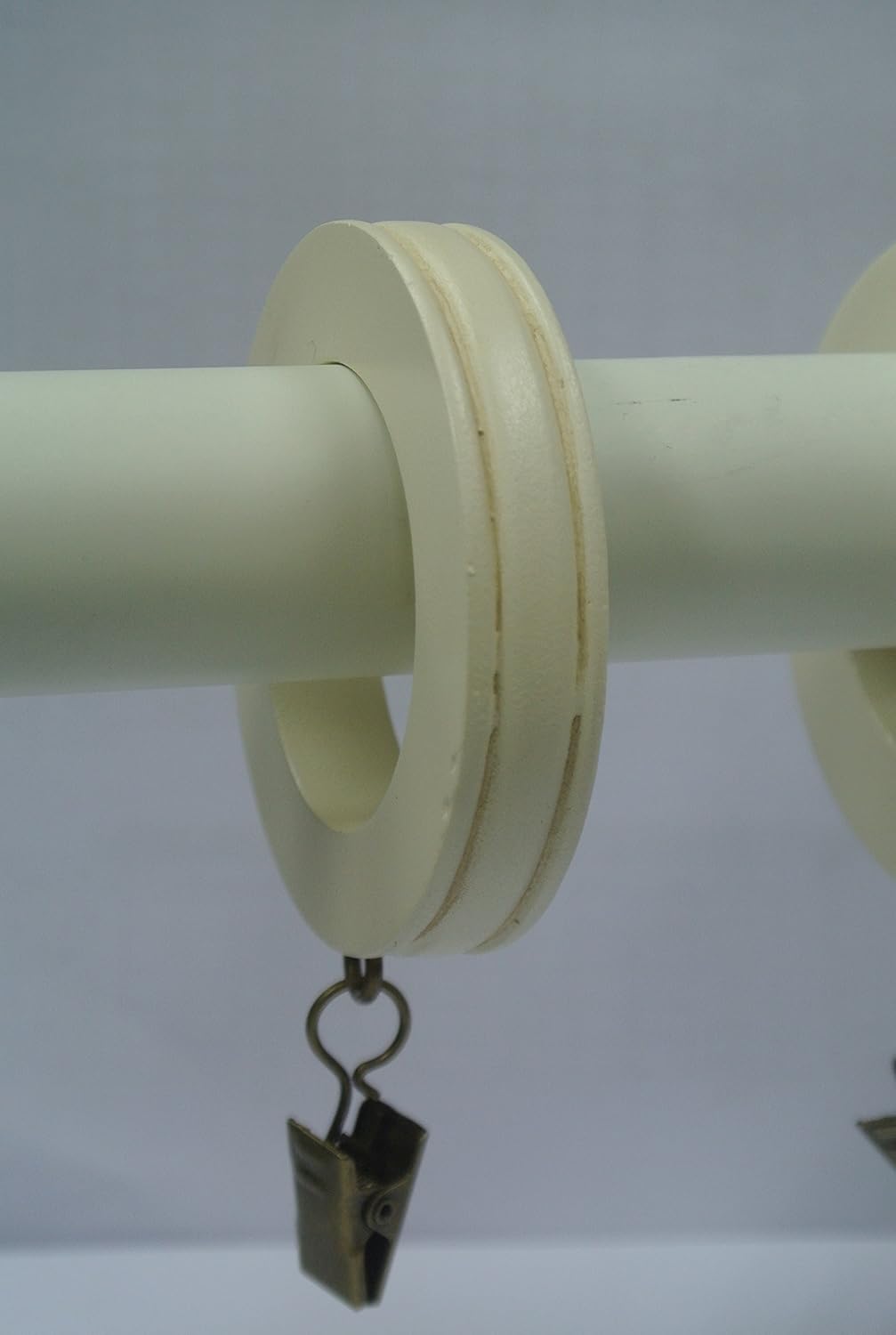 Amazon.com: Urbanest Set of 7 Banded Designer Curtain Rings in Ivory ...