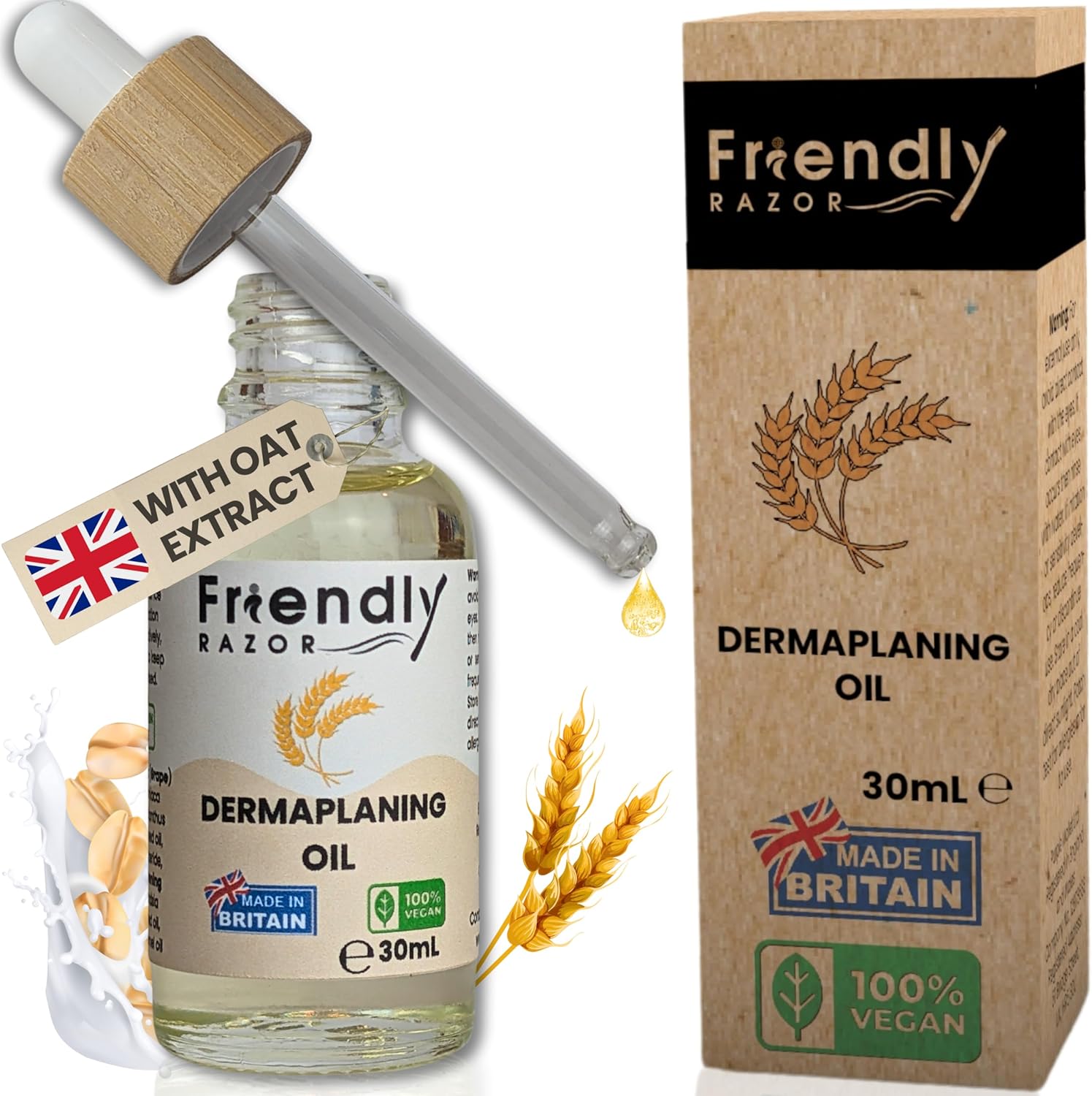 Dermaplaning Oil with Oatmeal, Primrose, Jojoba & Grapeseed Extracts ...