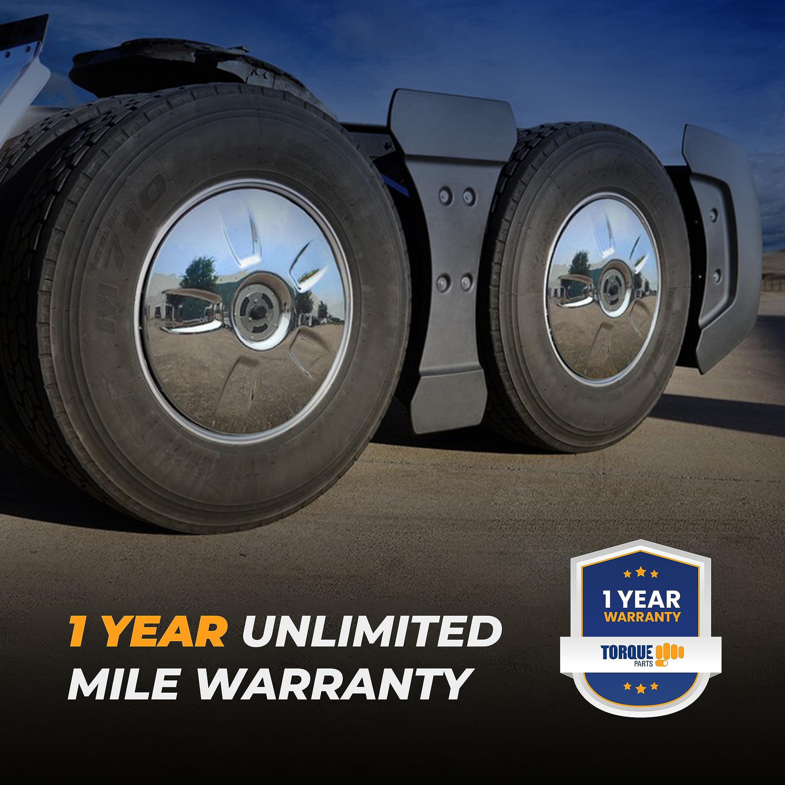 Snapklik.com : TORQUE 22.5" Aerodynamic Aero Chrome Wheel Covers Axle ...