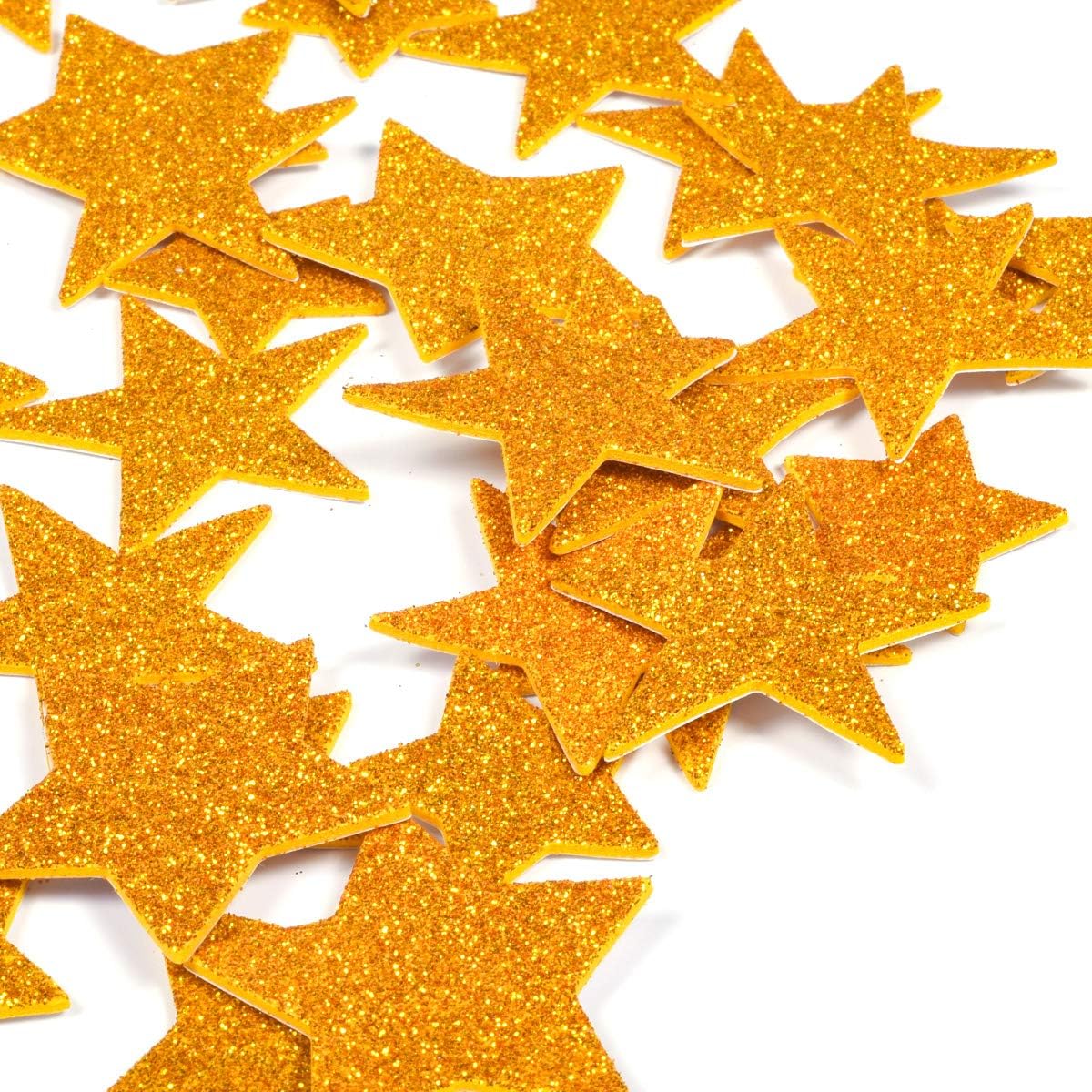 Amazon.com: Glitter Star Foam Stickers - Sparkly Gold and Silver,Self ...