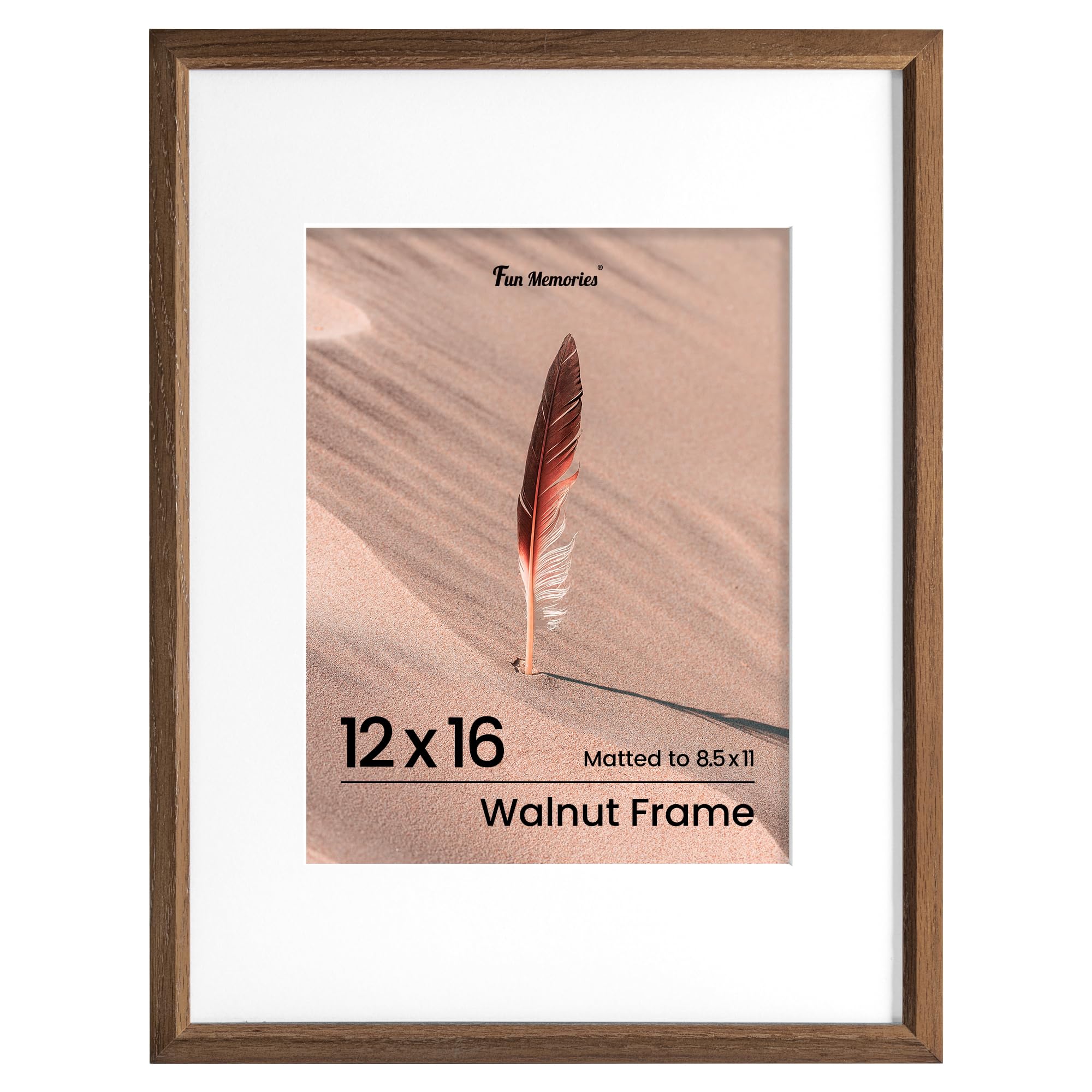 Amazon.com - Fun Memories 12x16 Picture Frame, Solid Oak Wood Picture ...