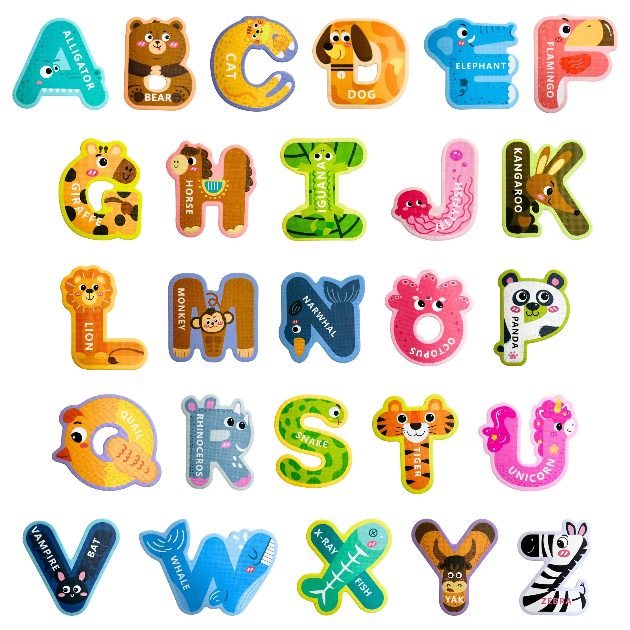 Amazon.com: EHR Magnetic Letters, Colorful ABC Animal Alphabet Fridge ...