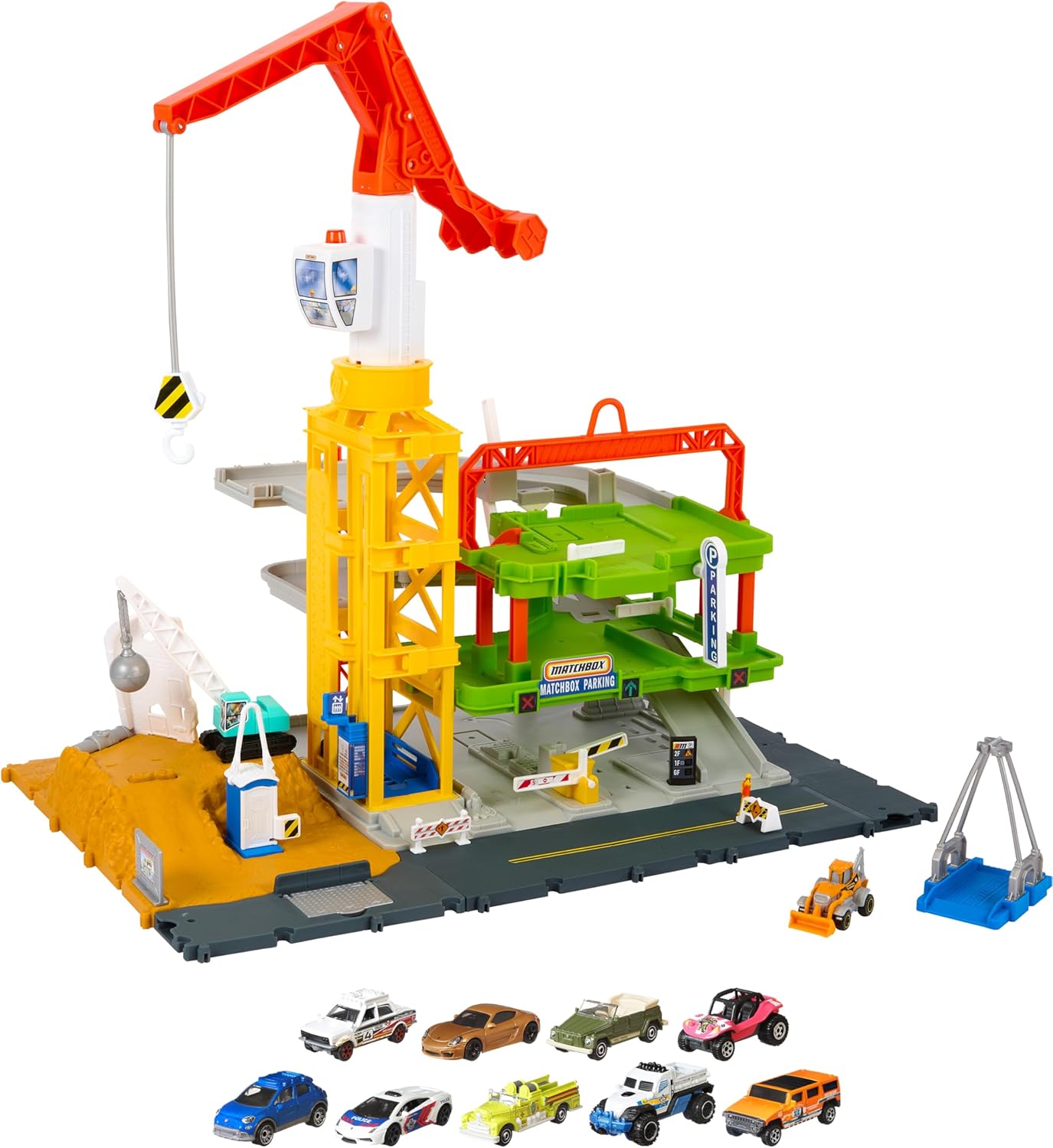 Amazon.com: Matchbox Cars Playset, Action Drivers Epic Construction ...