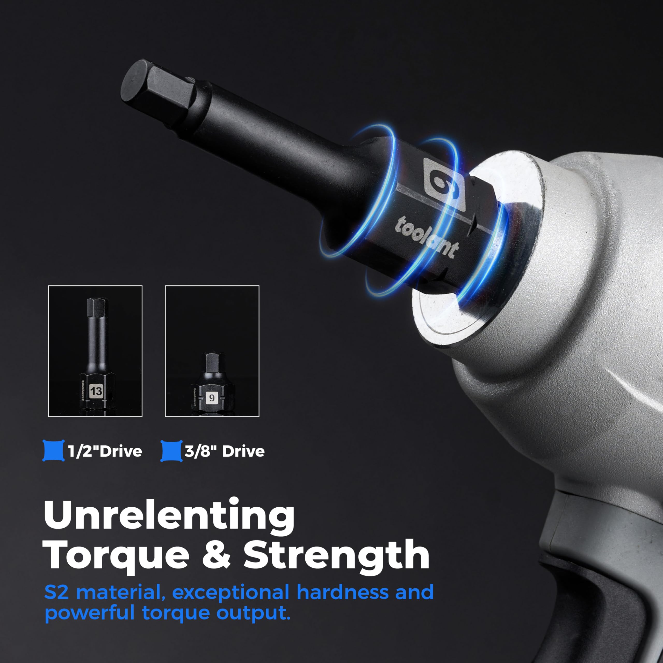 Snapklik.com : Toolant 1/2" Drive Impact Hex Bit Socket Set 24PCS,Hex ...