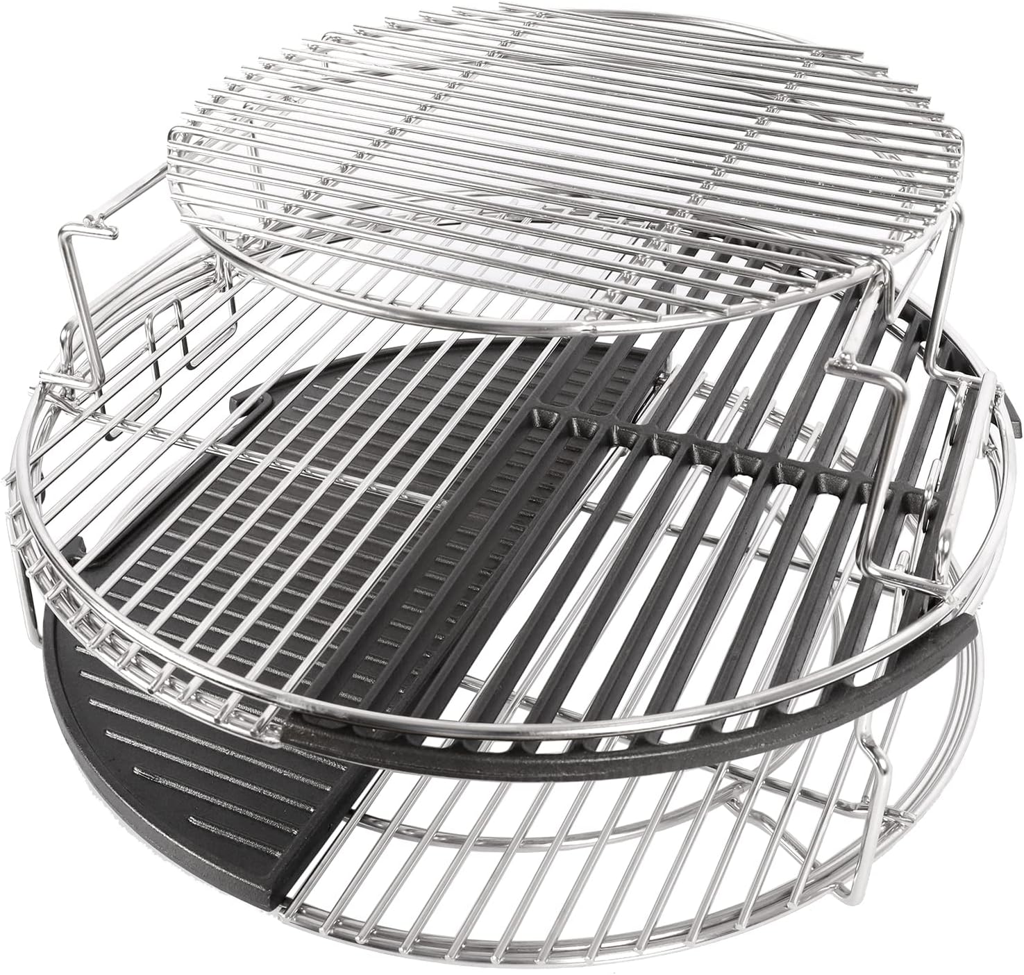 Amazon.com: KAMaster 3 Tier 5 Piece Stainless Steel Grill Stack Rack ...