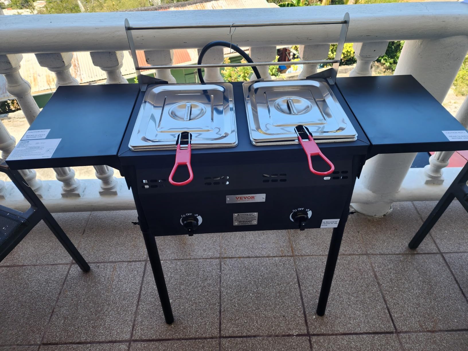 Amazon.com: VEVOR Outdoor Propane Deep Fryer, Double Burners Commercial ...