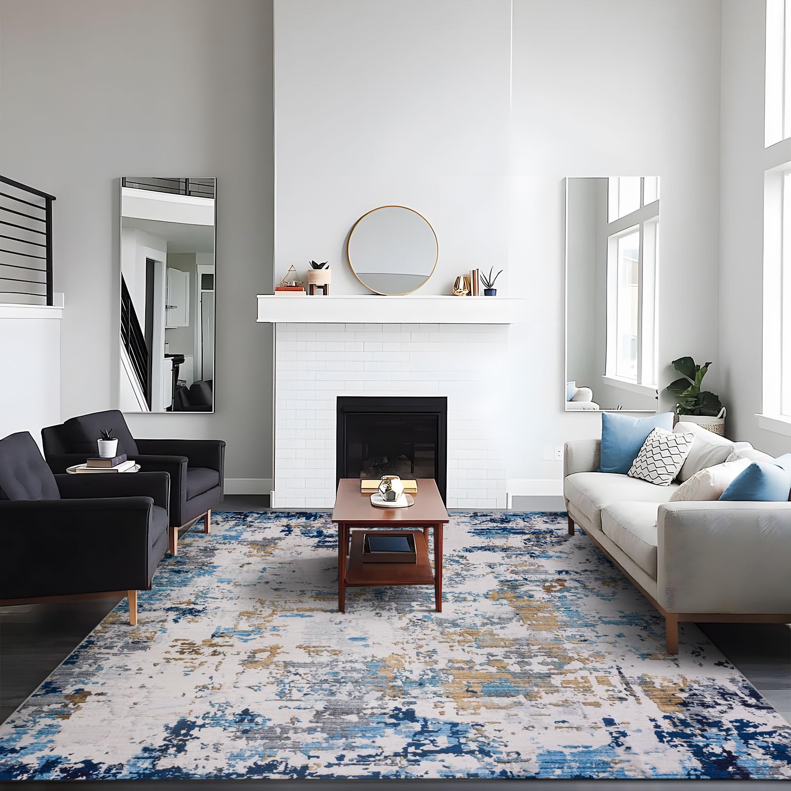 Amazon.com: Fashriend Katina Modern Area Rug, 6'×9' Washable Abstract ...