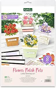 Amazon.com: Katy Sue Flower Patch Pots Card Making Kit. 8 Cards, 8 Envelopes, 3 Sheets of Floral ...