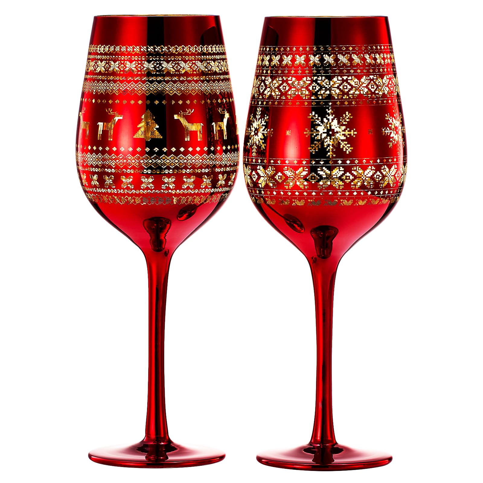 Snapklik.com : Crystal Christmas Winter Tree Wine & Water Glasses - 2 ...