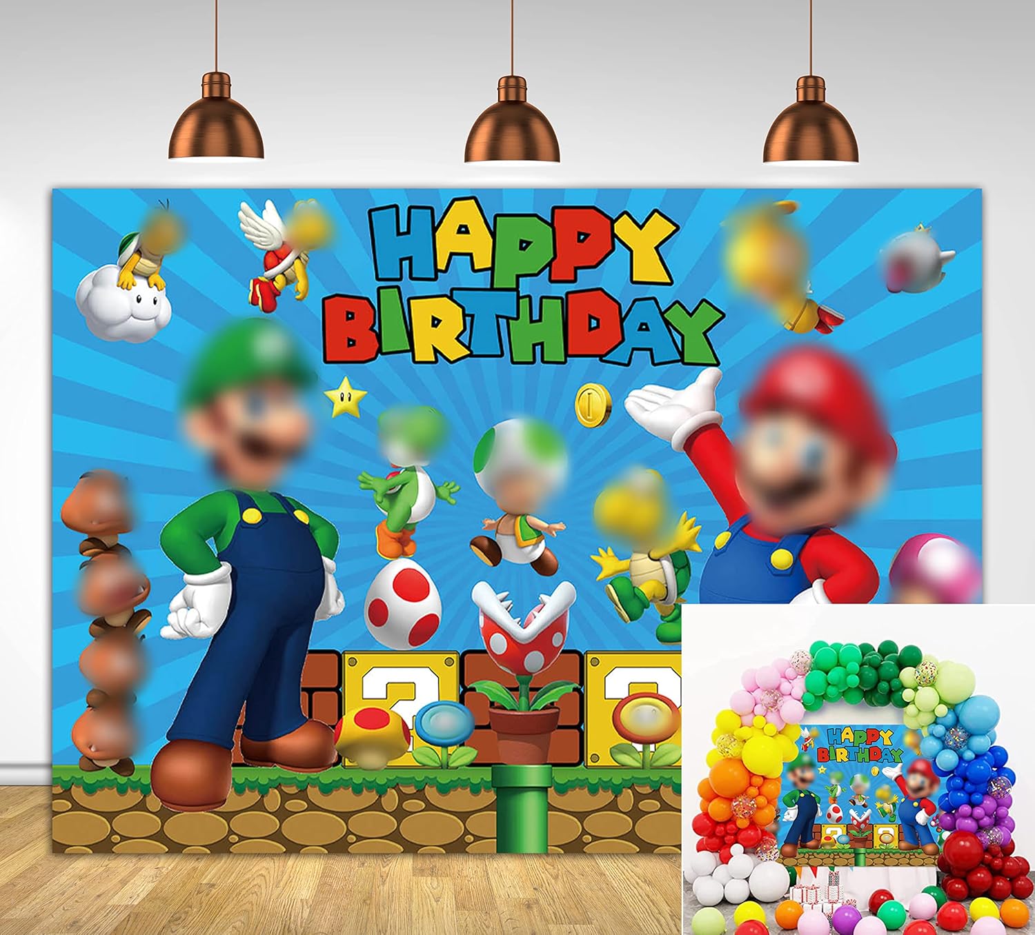 Amazon.com : Super Brother Happy Birthday Backdrop Video Adventure Game ...