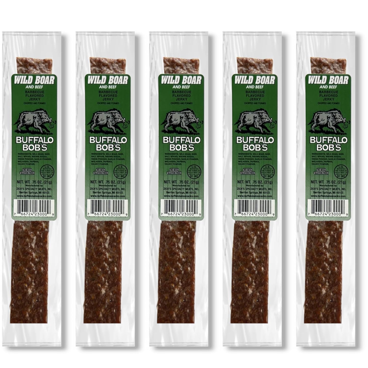Amazon.com: Wild Game Beef Jerky- Wild Boar BBQ Jerky (5 Pack ...