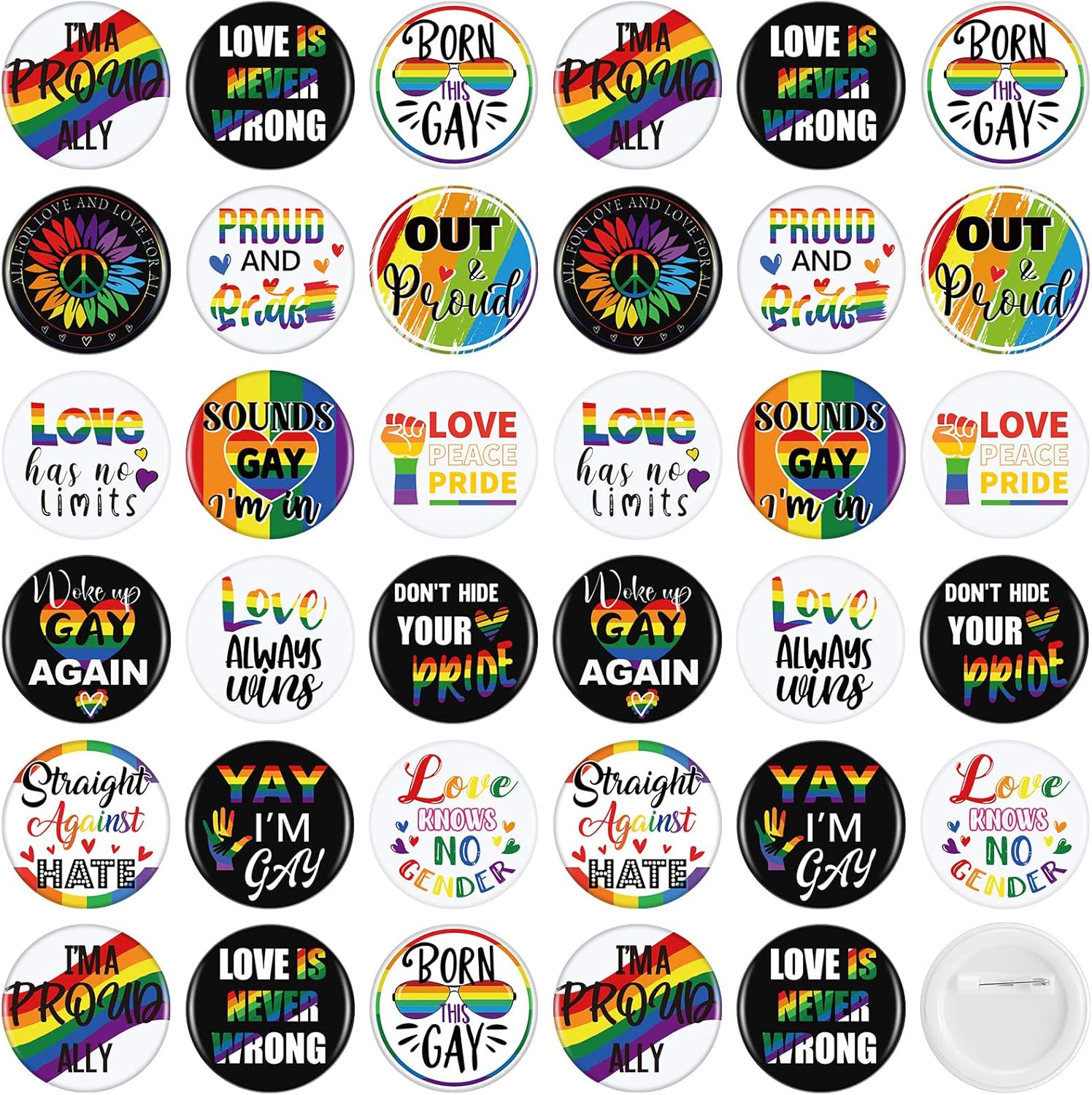 Amazon.com: Kigeli 150 Pcs Gay Pride Pins Rainbow LGBTQ Pronoun Button ...