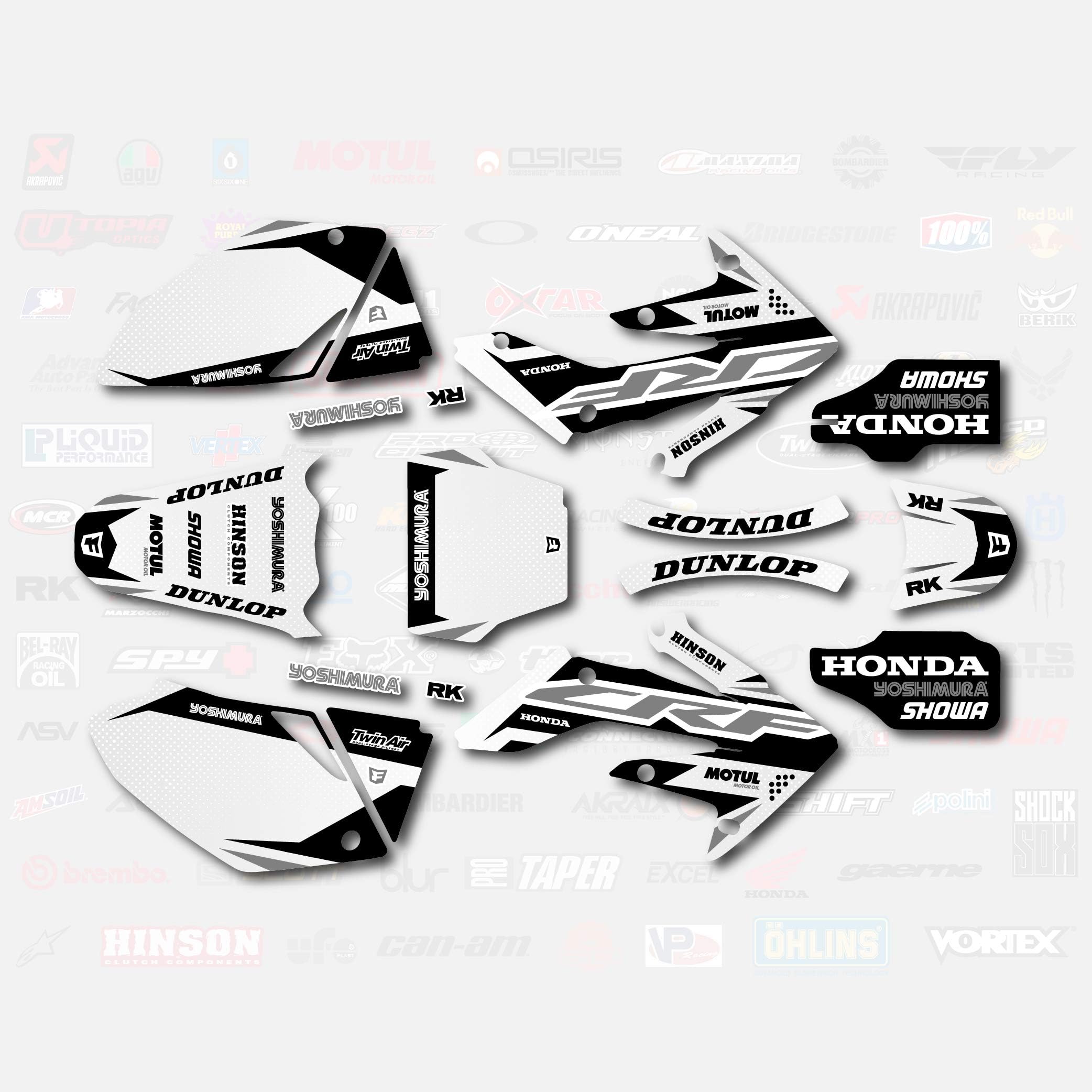 Amazon.com: Black White Red Shift Graphics Kit fit 06-09 Honda Crf250R ...