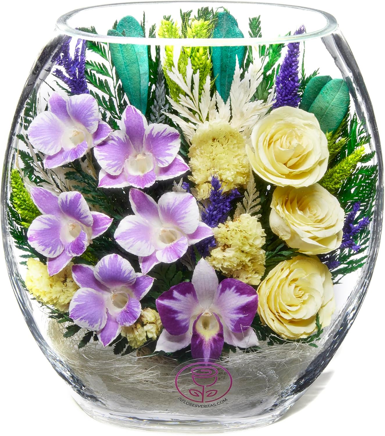 Amazon.com: Premium Fresh Cut Preserved Flower Bouquet in a Sealed ...