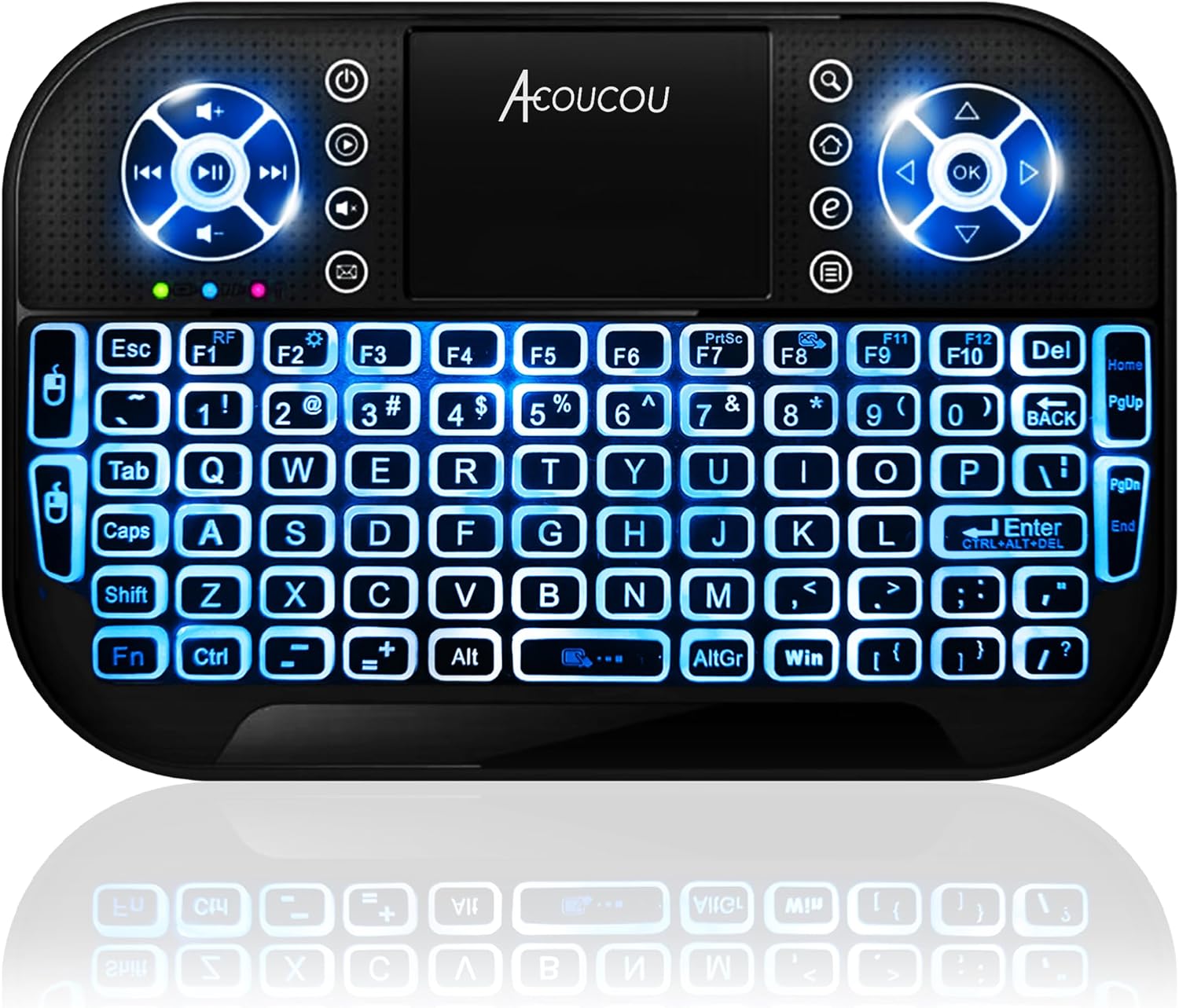 Amazon.com: Acoucou 2.4GHz＆Bluetooth Mini Keyboard (Backlit), Mini ...