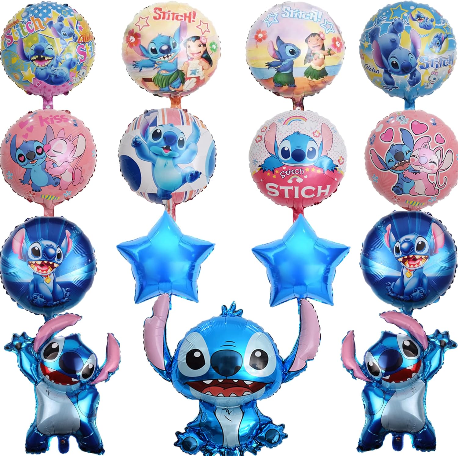 Amazon.com: 15Pcs Lilo ＆ Stitch Balloons,Lilo ＆ Stitch Foil Balloons ...