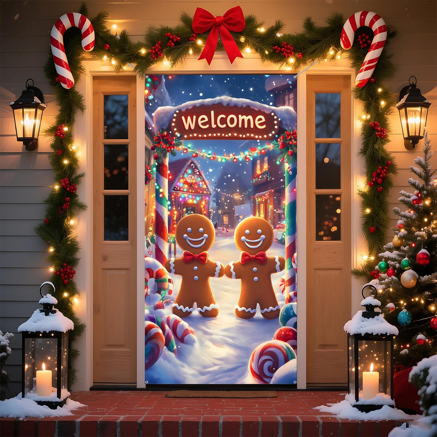 Amazon.com: Christmas Door Banner, Merry Christmas Party Door Cover ...