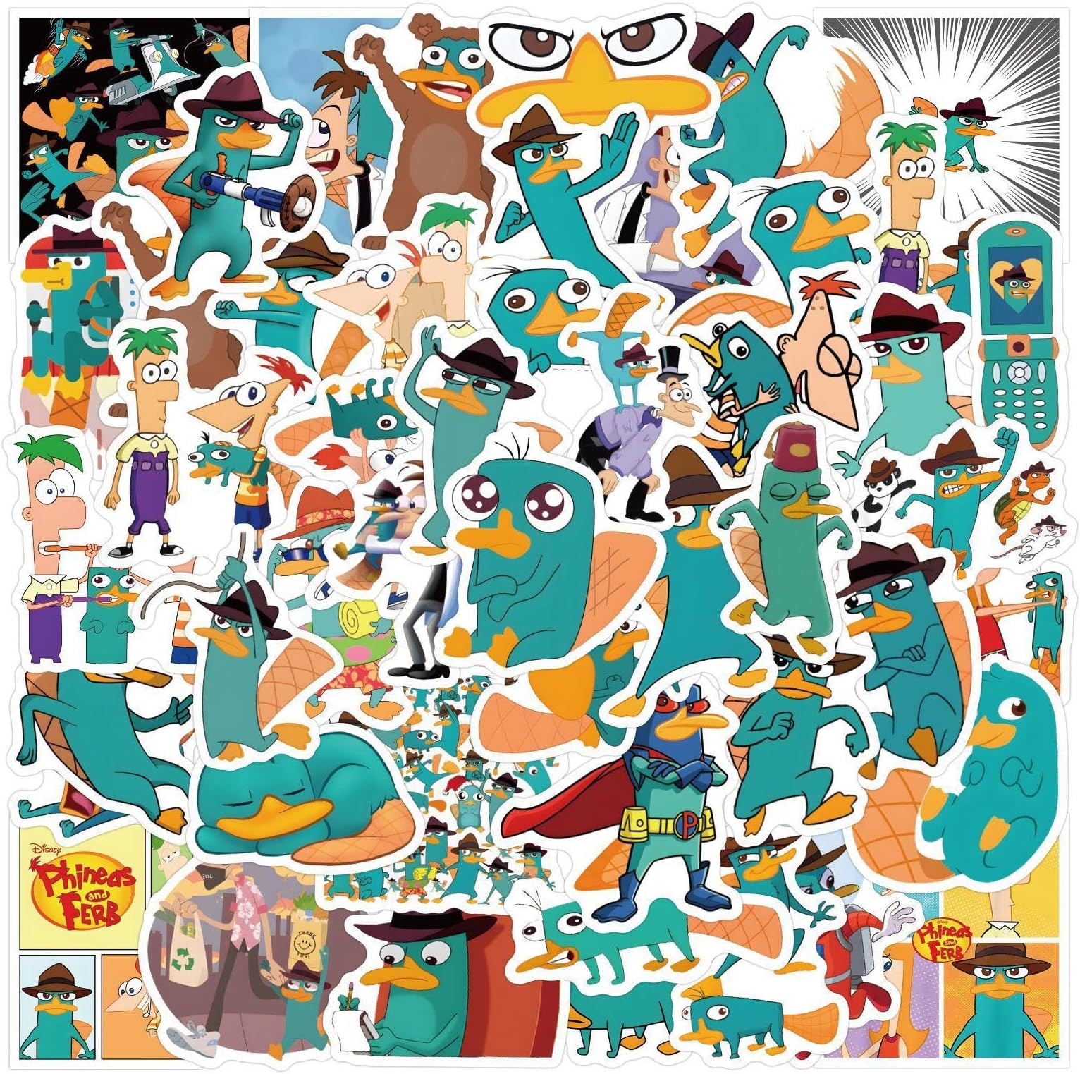 Amazon.com: SZWMXH 55pcs Perry The Platypus Stickers Agent P Stickers ...