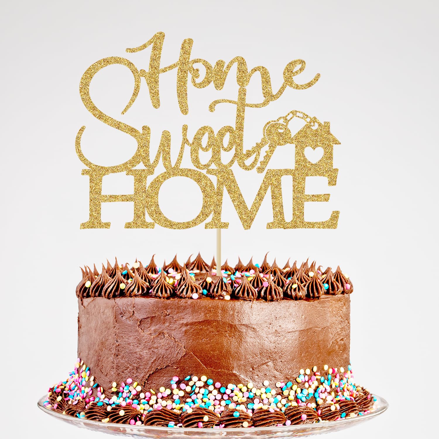 Amazon.com: Glitter Home Sweet Home Cake Topper - New Home New Memories ...