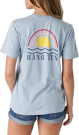 Hang Ten Women's Logo Graphic T-Shirt - Comfortable Casual Graphic Tees ...