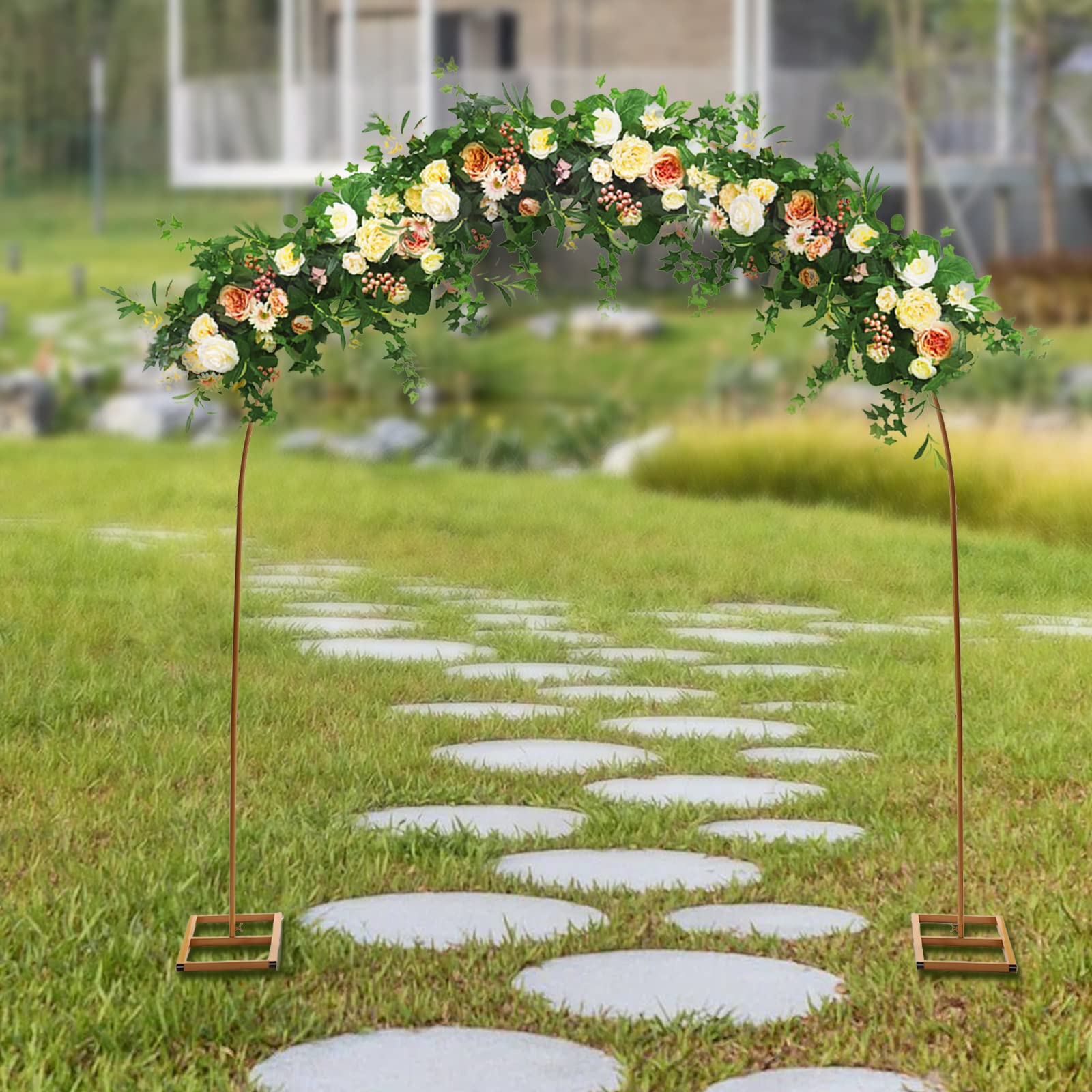 Gardening Clearance Sale 7'8" Metal Garden Arch - Powder Coated Steel ...