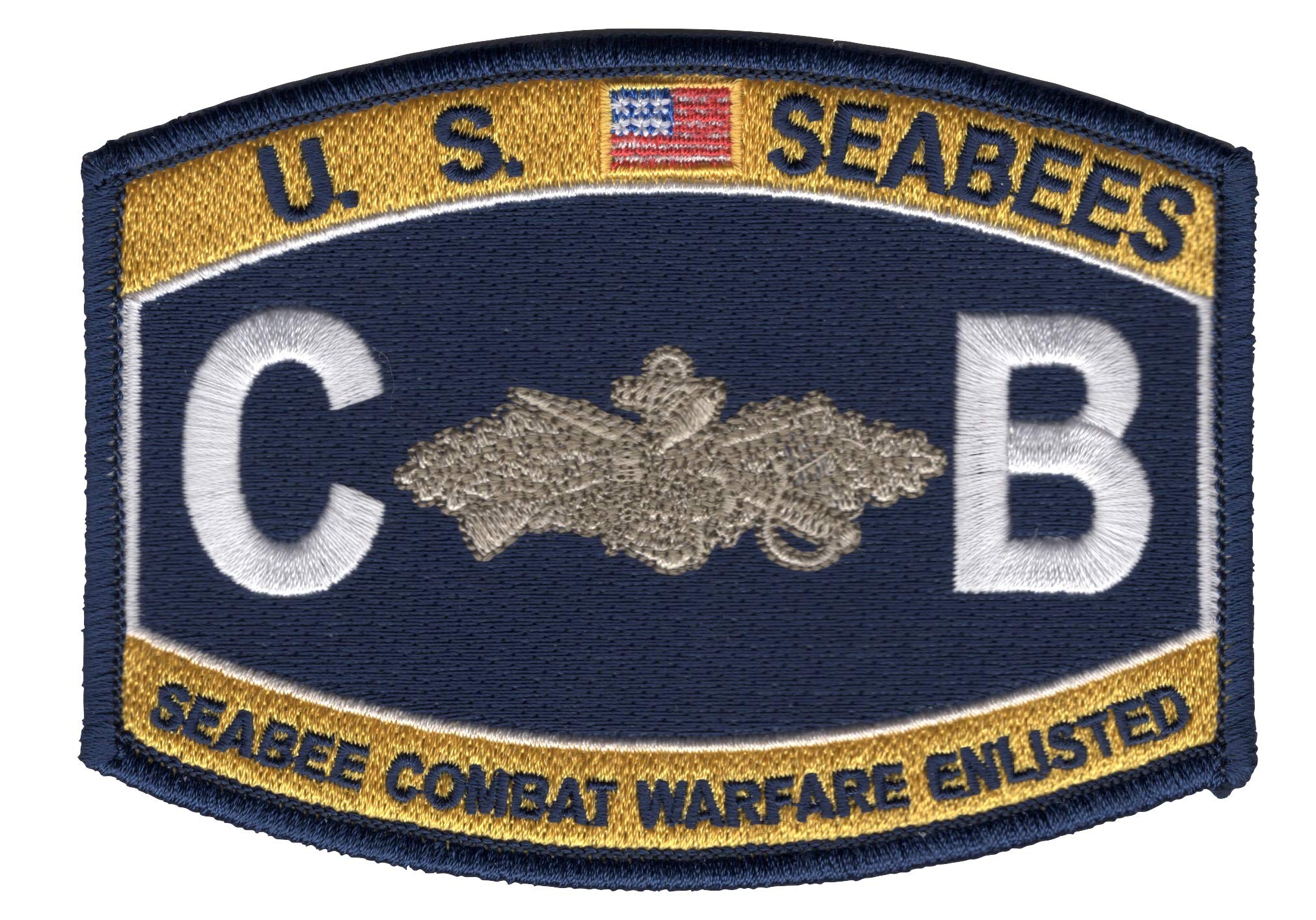 Amazon.com: Seabee Combat Warfare Badge Enlisted Patch : Clothing ...