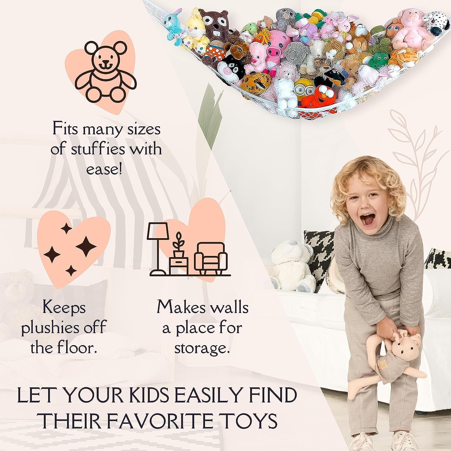 Snapklik.com : Lillys Love Large Stuffed Animal Net Hammock For Plushie ...