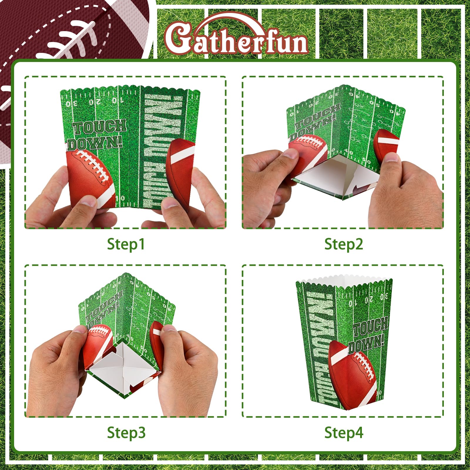 Snapklik.com : Gatherfun Football Party Supplies Kit For 24 - Popcorn ...