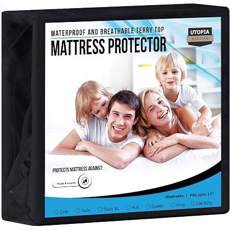 Amazon.com: Utopia Bedding Premium Waterproof Terry Mattress Protector ...