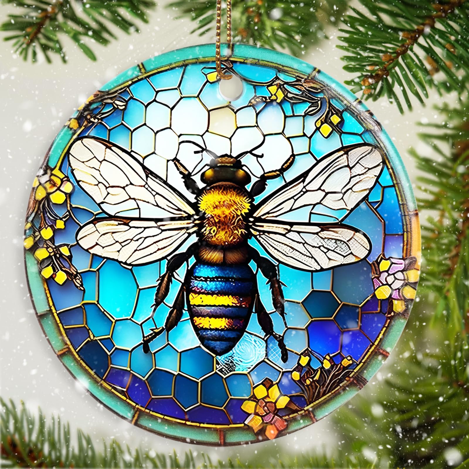 Amazon.com: Dodosky Christmas Bee Ornament - Bee Hanging Ornaments ...