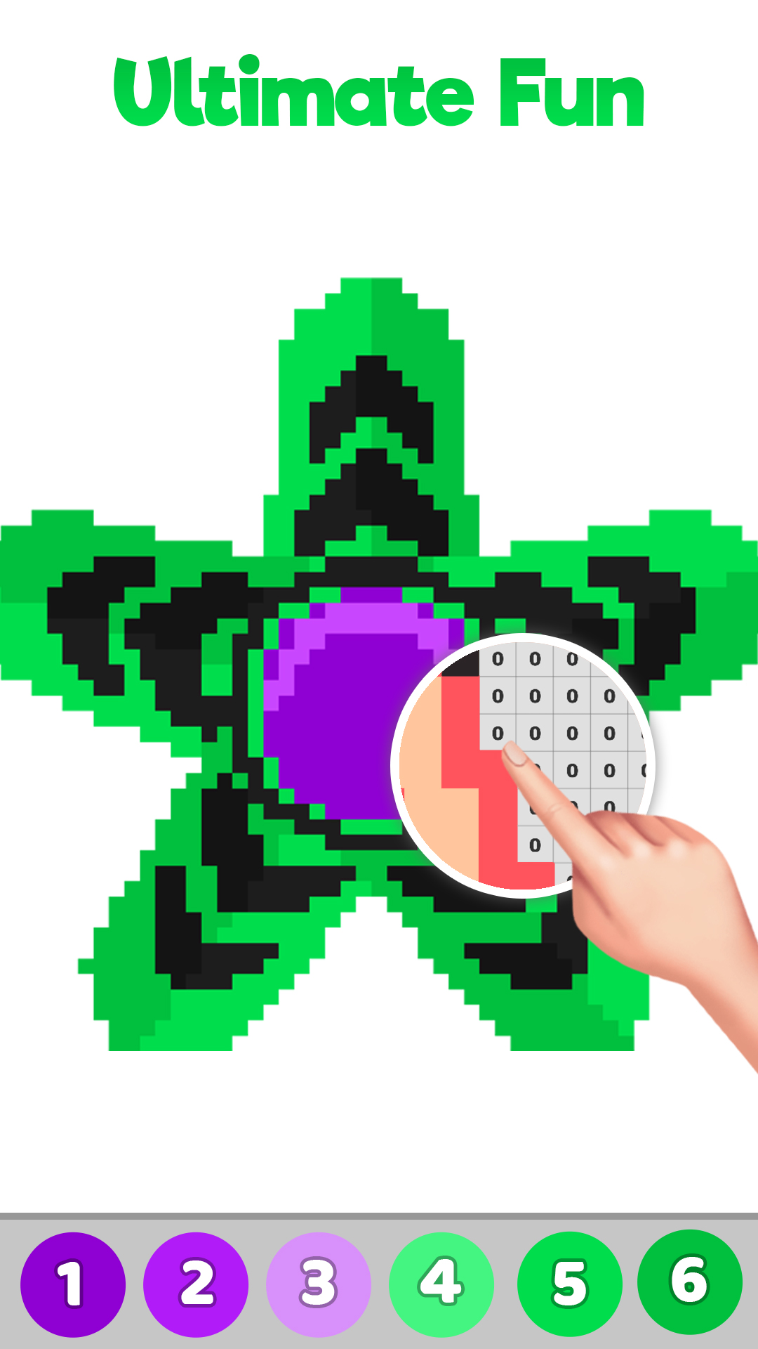 Fidget Spinner Pixel Art Color By Number Game- Paint By Number Coloring ...