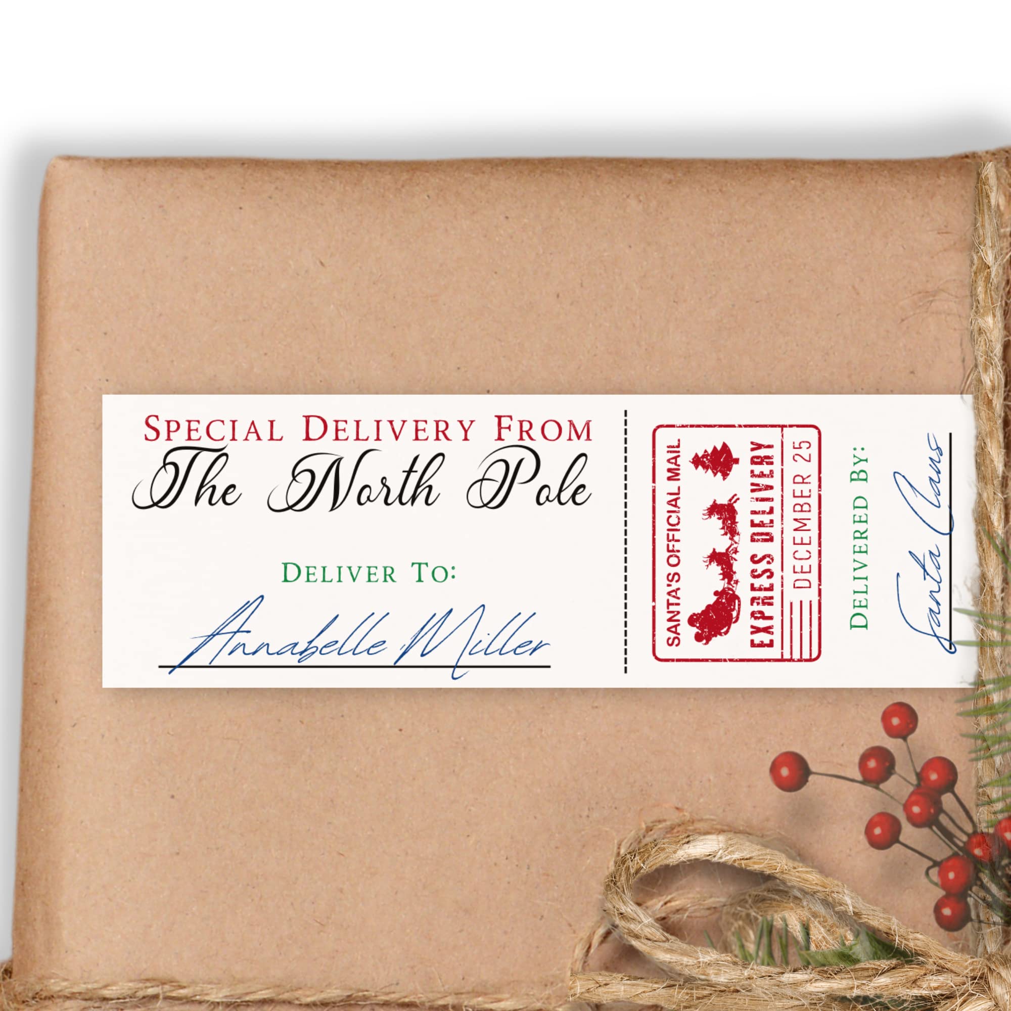 Luxury Santa Tag From The North Pole Movie EDITABLE Santa Gift Tags ...