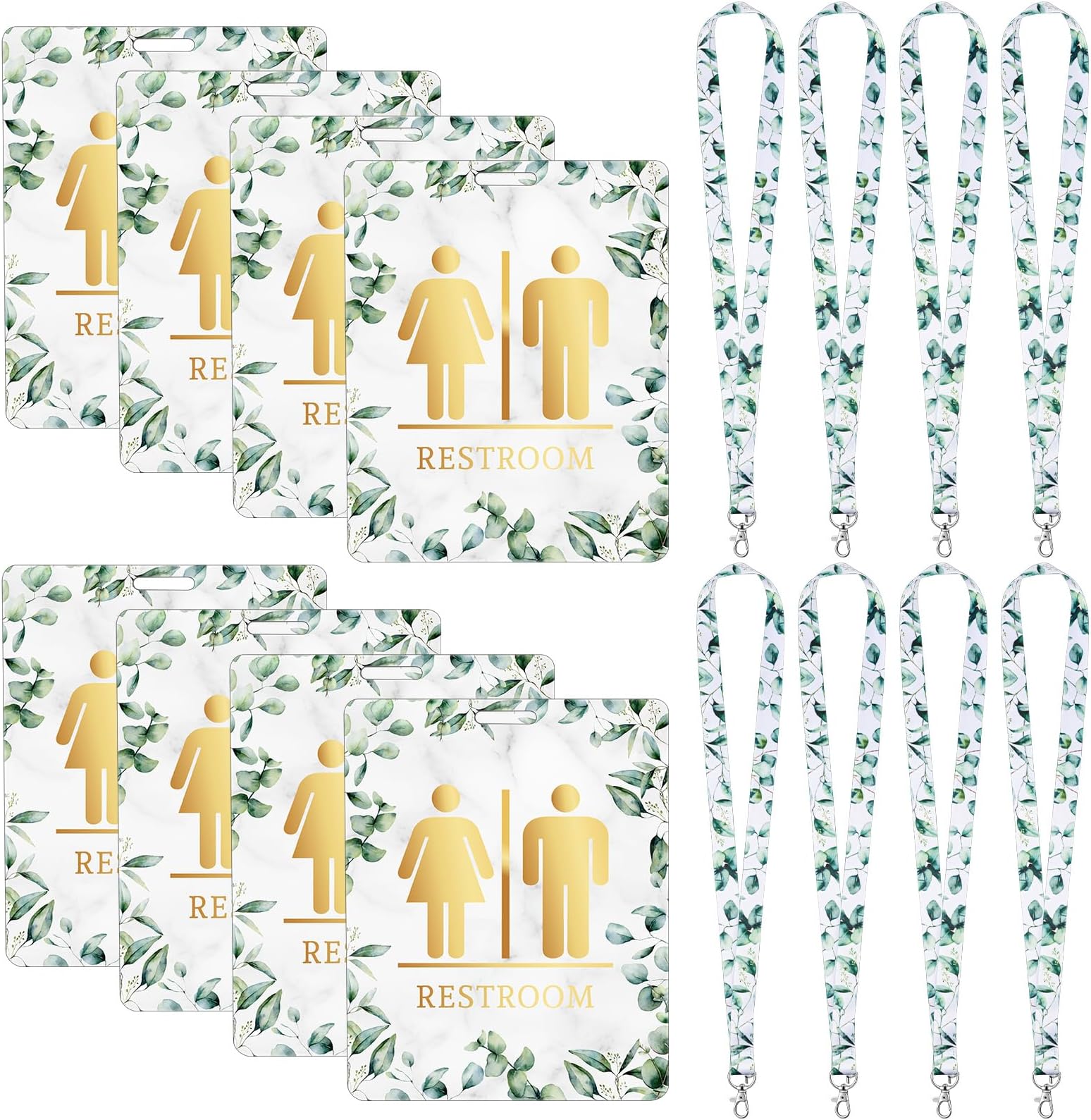 Amazon.com: Ireer 8 Sets Bathroom Pass Restroom Passes, Unbreakable ...