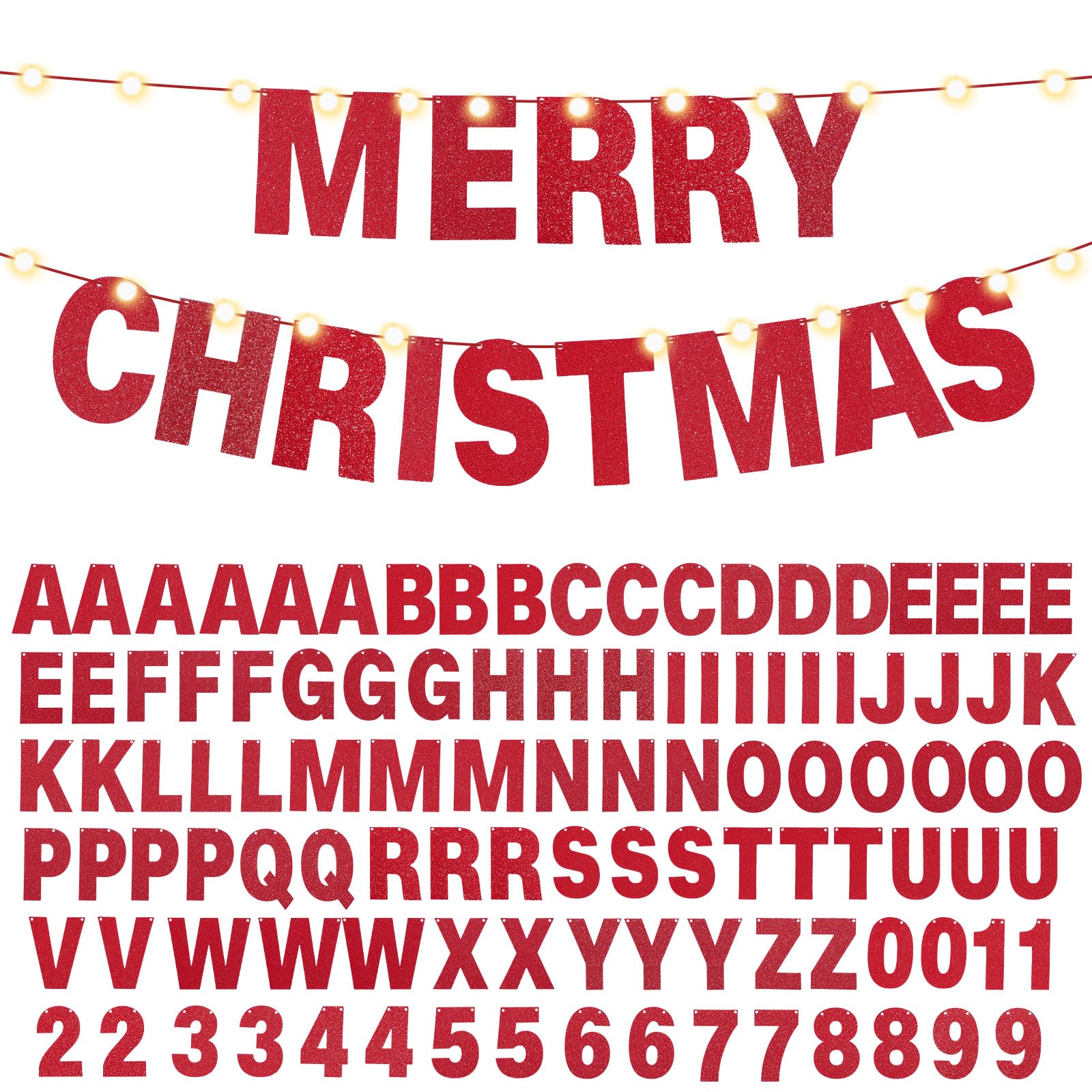 Amazon.com: TaoBary 112 Pcs DIY Letter Banner Glitter Customizable ...