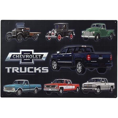 Amazon.com: Chevrolet Trucks Collage Embossed Metal Sign - Vintage ...